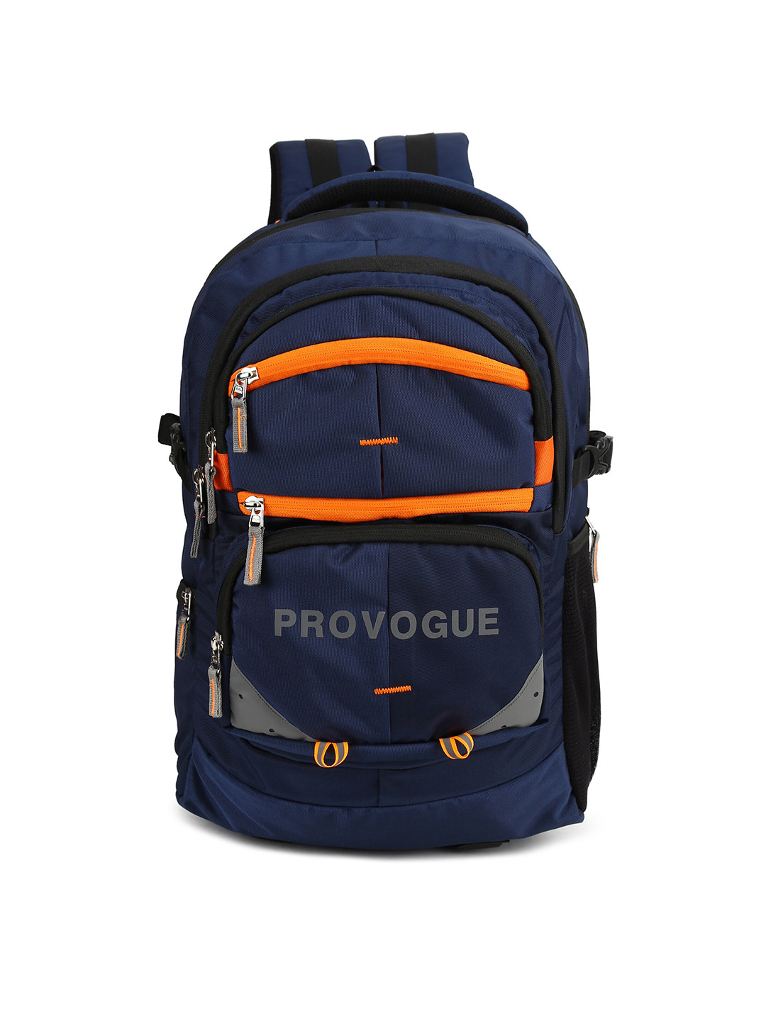 Buy Provogue Unisex Navy Blue & Orange Backpack With Reflective Strip ...