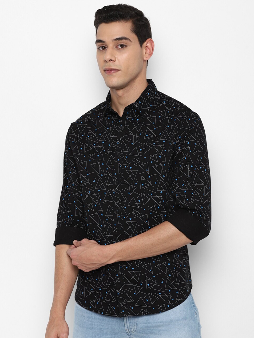 Buy FOREVER 21 Men Black Printed Regular Fit Pure Cotton Casual Shirt ... Buy FOREVER 21 Men Black Printed Regular Fit Pure Cotton Casual Shirt ...
