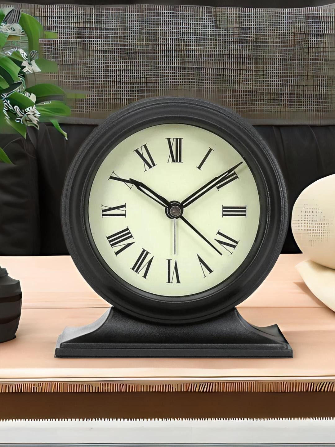 Buy Athome By Nilkamal Black & White Vintage Table Clock - Clocks for ...