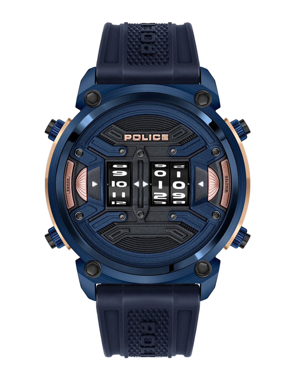 Buy Police Men Blue Dial & Black Stainless Steel Straps Analogue And ...