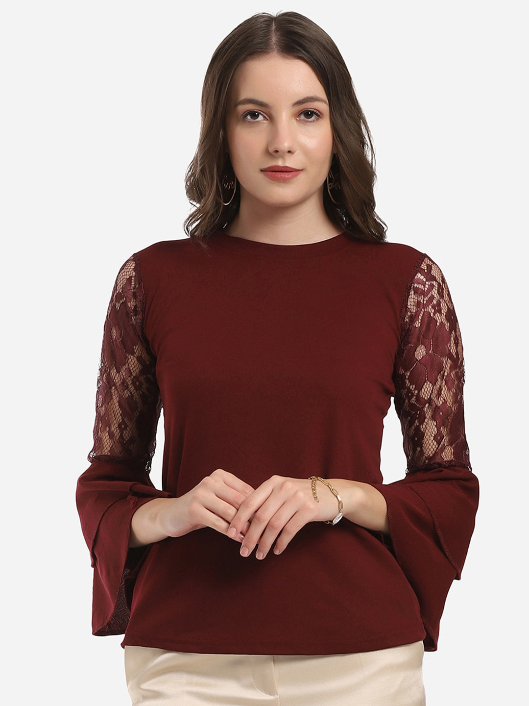 Buy Selvia Purple Chiffon Net Top - Tops for Women 16914738 | Myntra