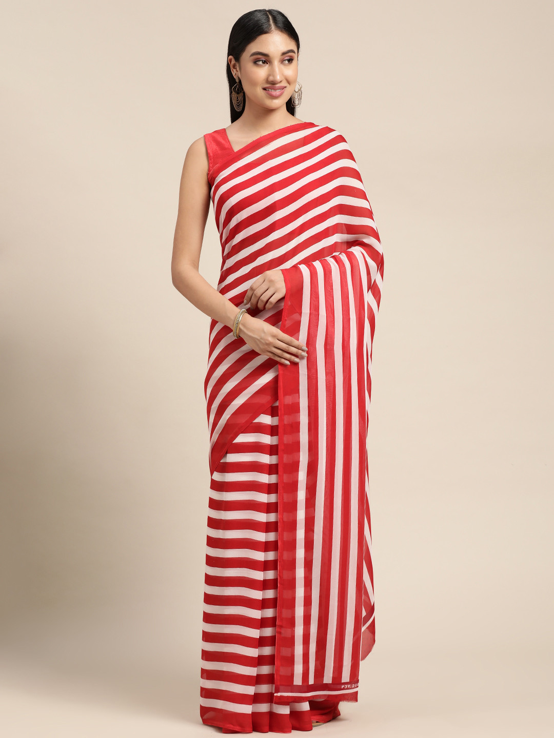 Buy ANAND SAREES Red & White Striped Saree - Sarees for Women 16914820 ...