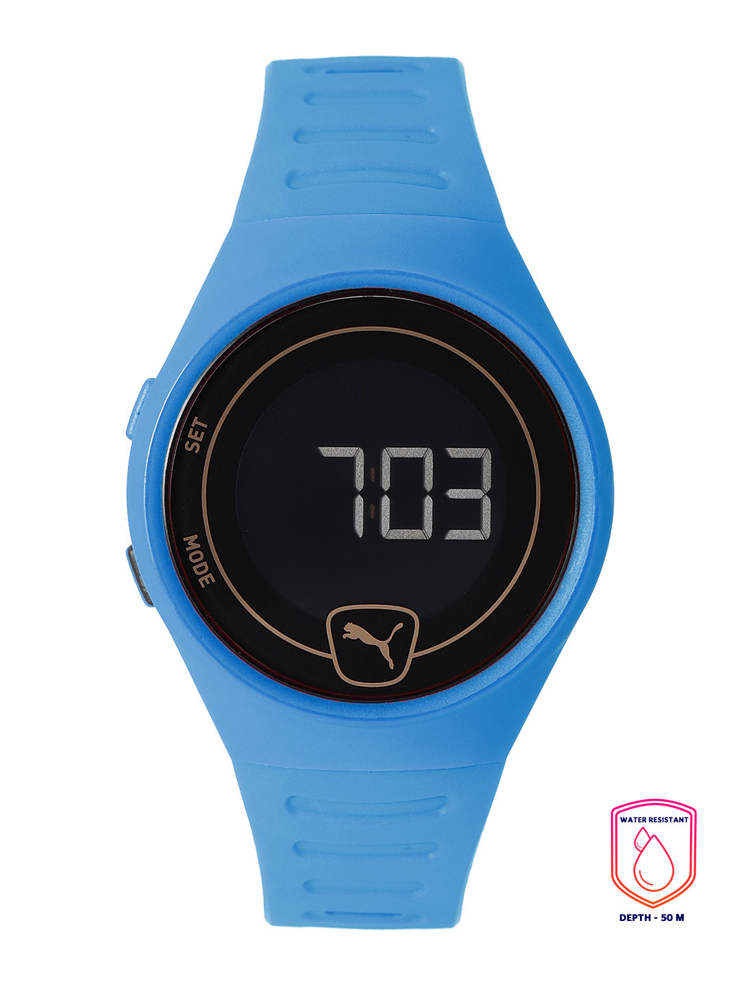 Buy Puma Unisex Black Dial & Blue Straps Faster Digital Watch - Watches ...