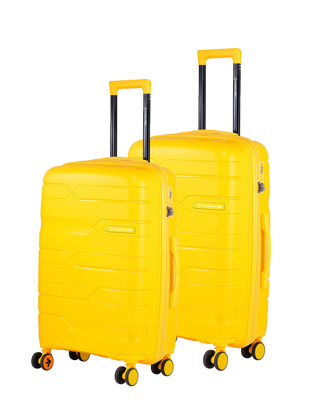 Buy Nasher Miles Paris Polypropylene Medium Large Yellow Trolley Bags ...