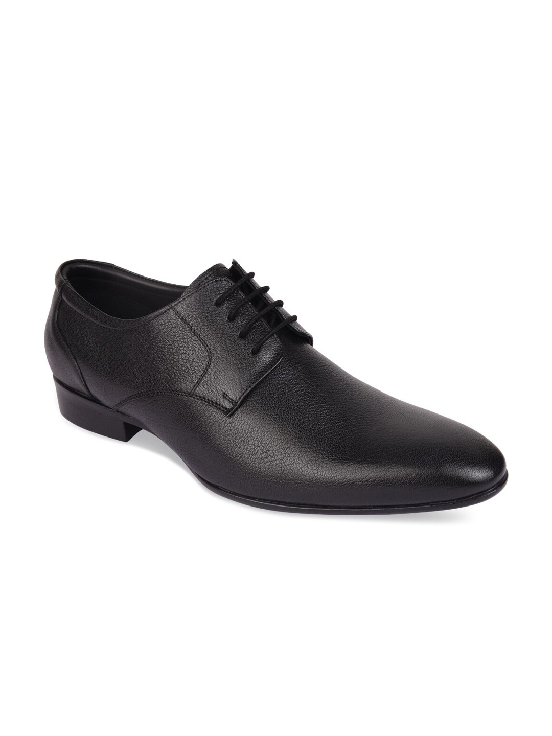 Buy Regal Men Black Solid Leather Formal Derbys - Formal Shoes for Men ...