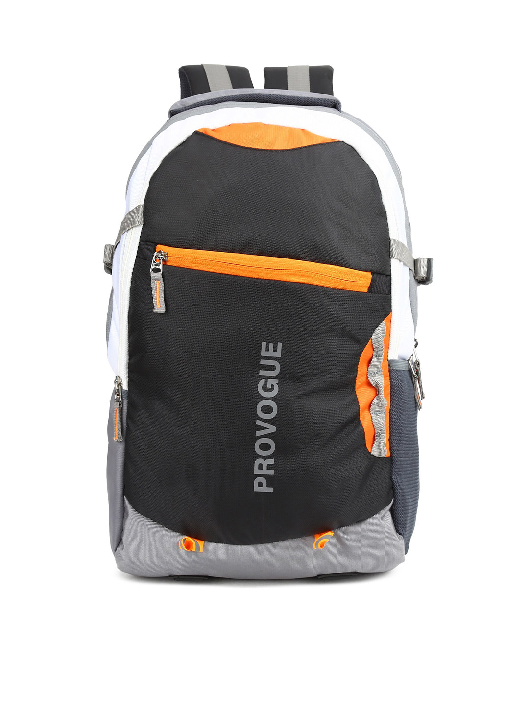 Buy Provogue Unisex Grey & Black Colourblocked Backpack With Rain Cover ...