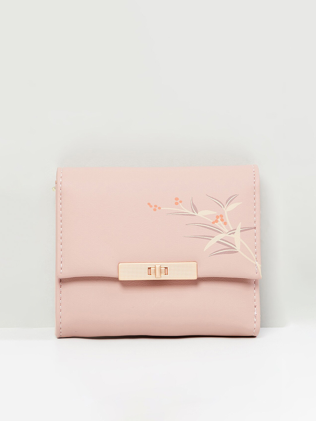 Buy Max Women Pink & White Floral Printed Three Fold Wallet - Wallets ...