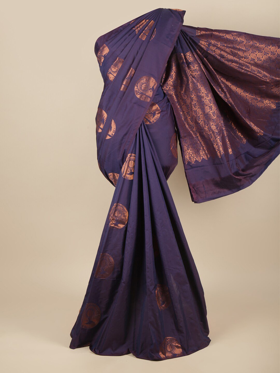 Buy Pothys Blue Woven Design Silk Cotton Saree - Sarees for Women ...