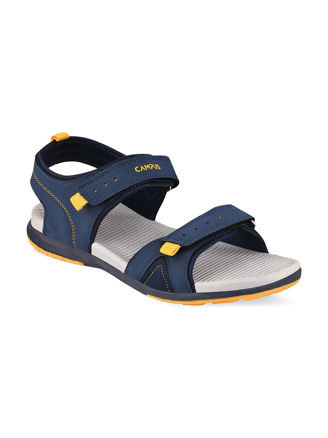 Buy Campus Men Navy Blue & Grey Solid Sport Sandals - Sports Sandals ...
