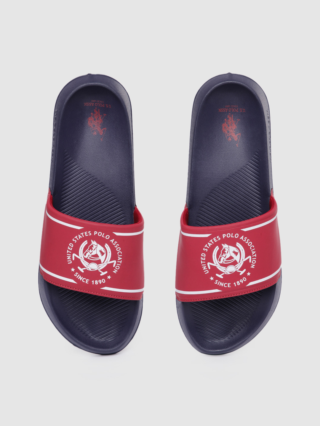 Buy U S Polo Assn Men Red ZANE 4.0 Printed Sliders - Flip Flops for Men ...