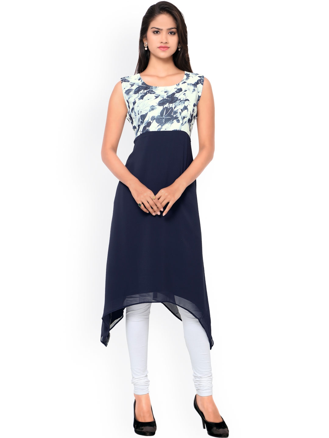 Buy Inddus Women Navy & Grey Solid A Line Yoke Design Kurta - Kurtas ... Buy Inddus Women Navy & Grey Solid A Line Yoke Design Kurta - Kurtas ...