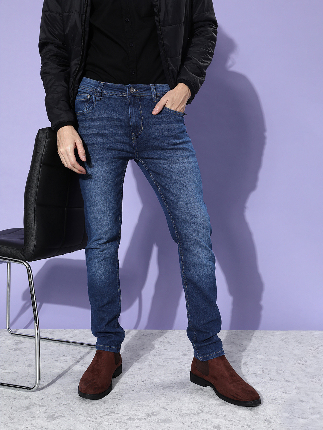 Buy The Roadster Lifestyle Co. Men Blue Skinny Fit Light Fade ...