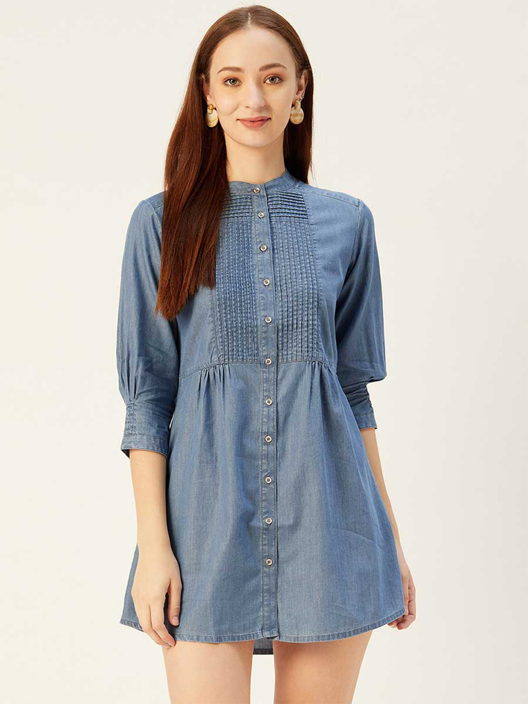 Buy Xpose Blue Denim Shirt Dress - Dresses for Women 16944628 | Myntra