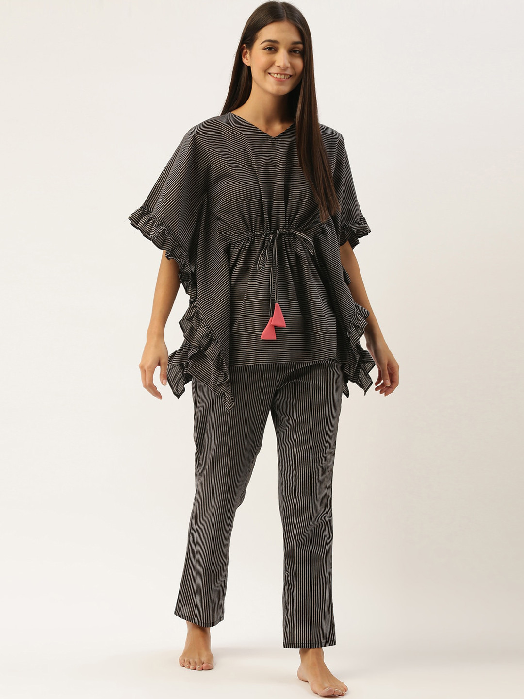 Buy Bannos Swagger Women Black & White Printed Night Suit - Night Suits ...