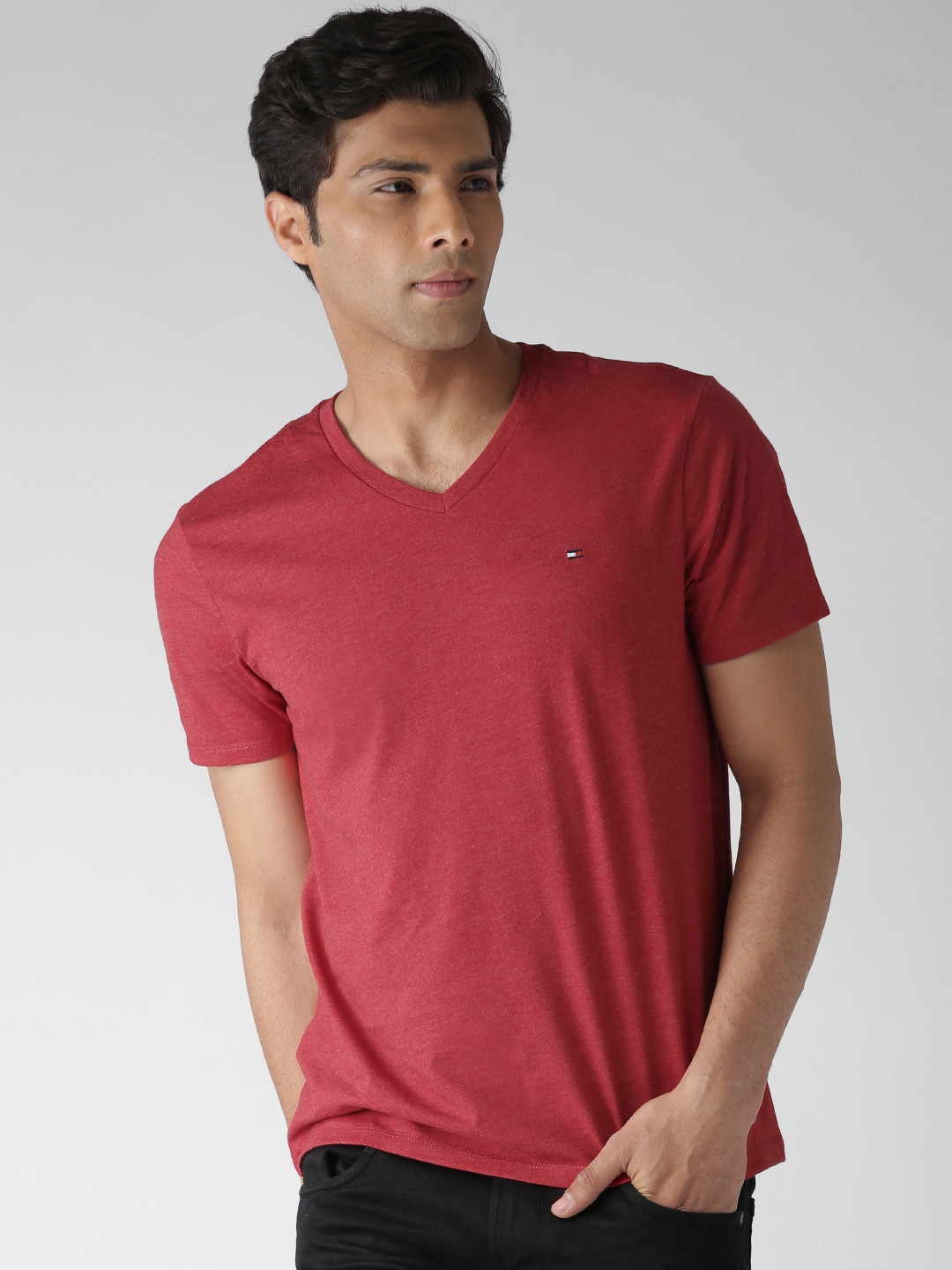 Buy Tommy Hilfiger Men Red T Shirt - Tshirts for Men 1694589 | Myntra