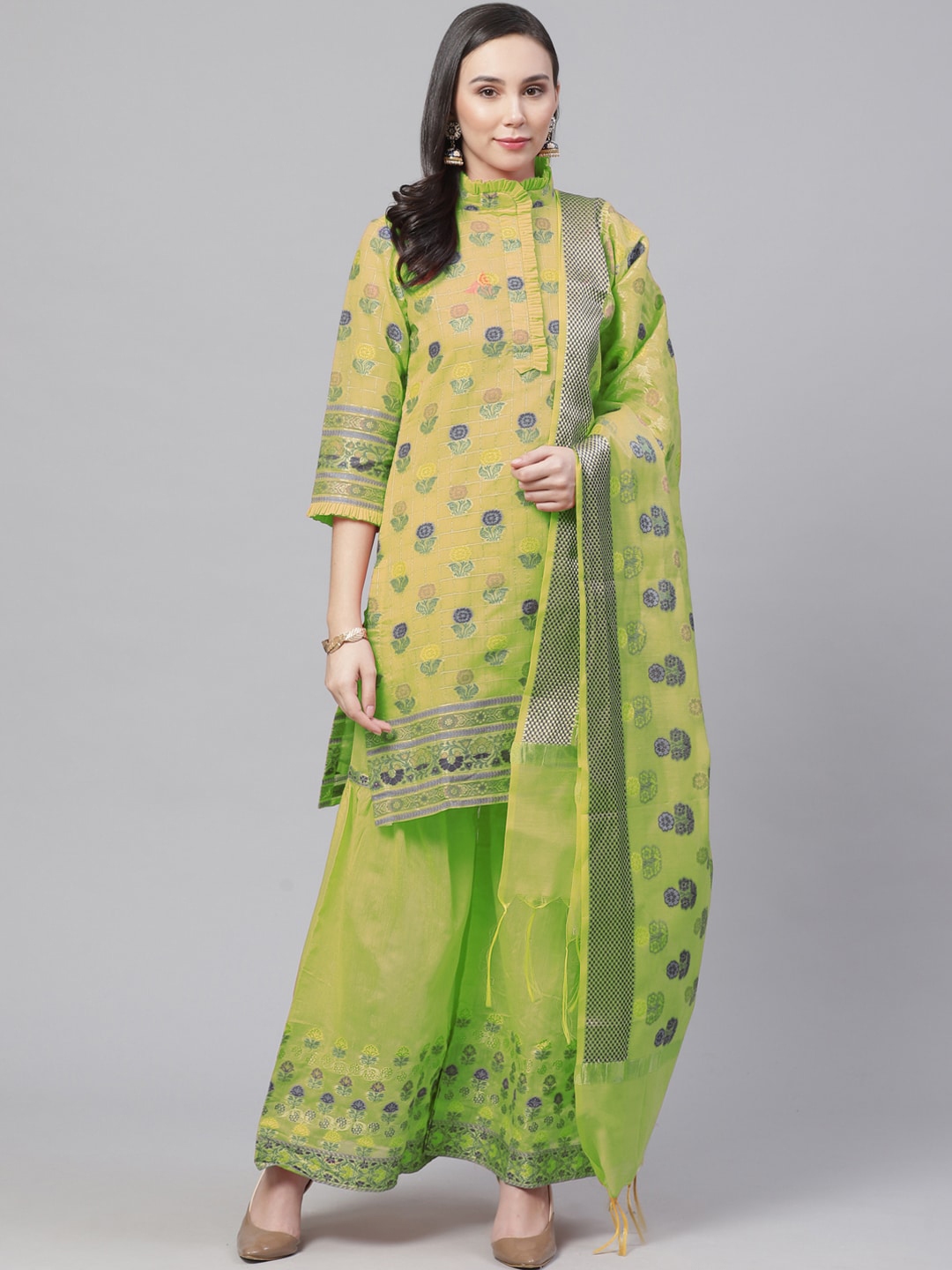 Buy Chhabra 555 Women Green Floral Kurti With Sharara & Dupatta - Kurta ... Buy Chhabra 555 Women Green Floral Kurti With Sharara & Dupatta - Kurta ...