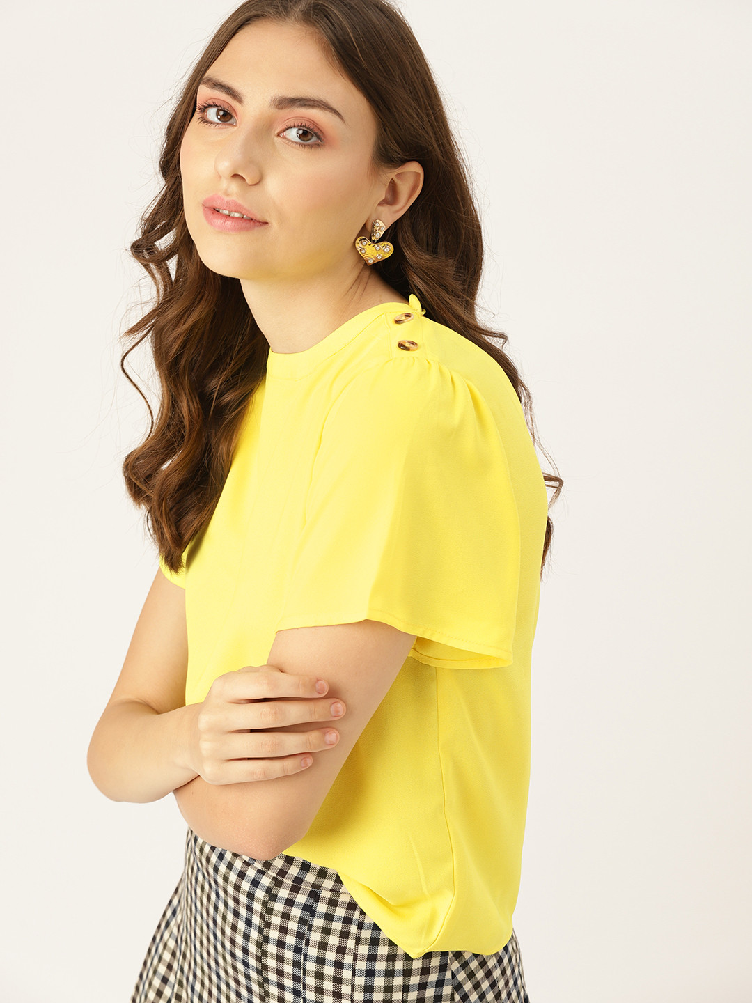 Buy DressBerry Yellow Tie Up Styled Back Top - Tops for Women 16953072 ...