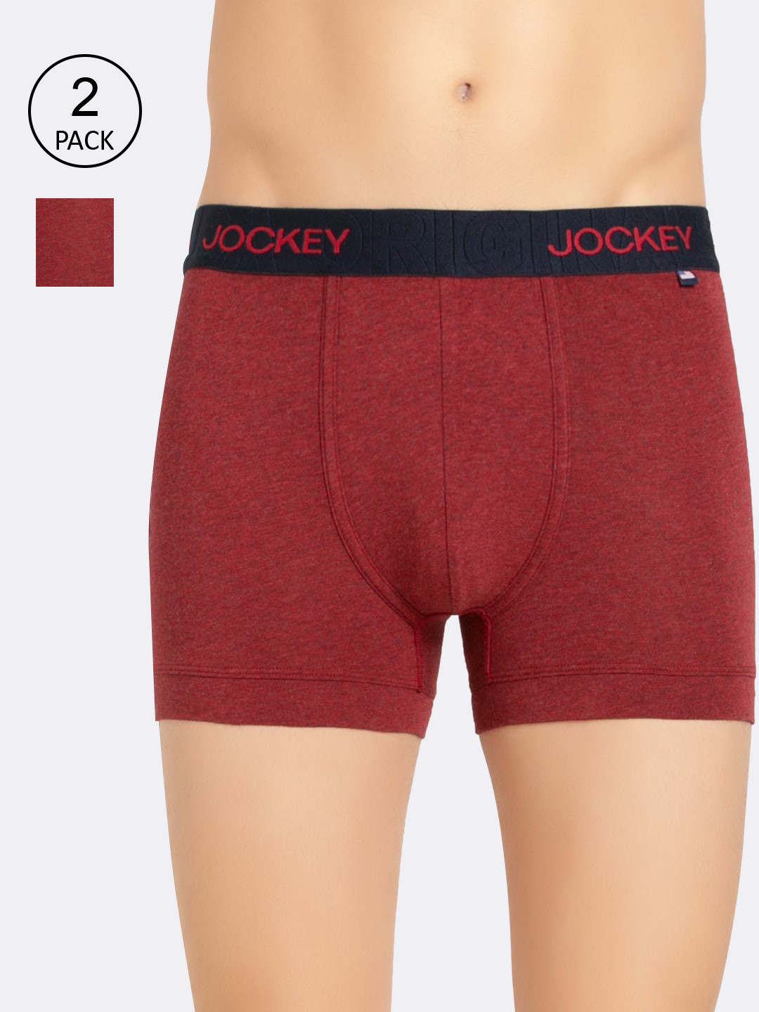 Buy Jockey Men Pack Of 2 Cotton Stretch Solid Trunk US60 0205 - Trunk ...
