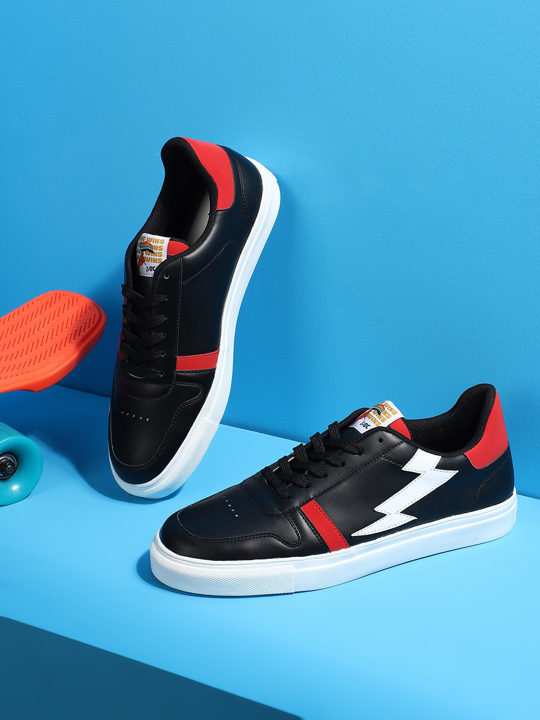 Buy Doc Martin Men Black & Red Colourblocked Antibacterial Sneakers ...