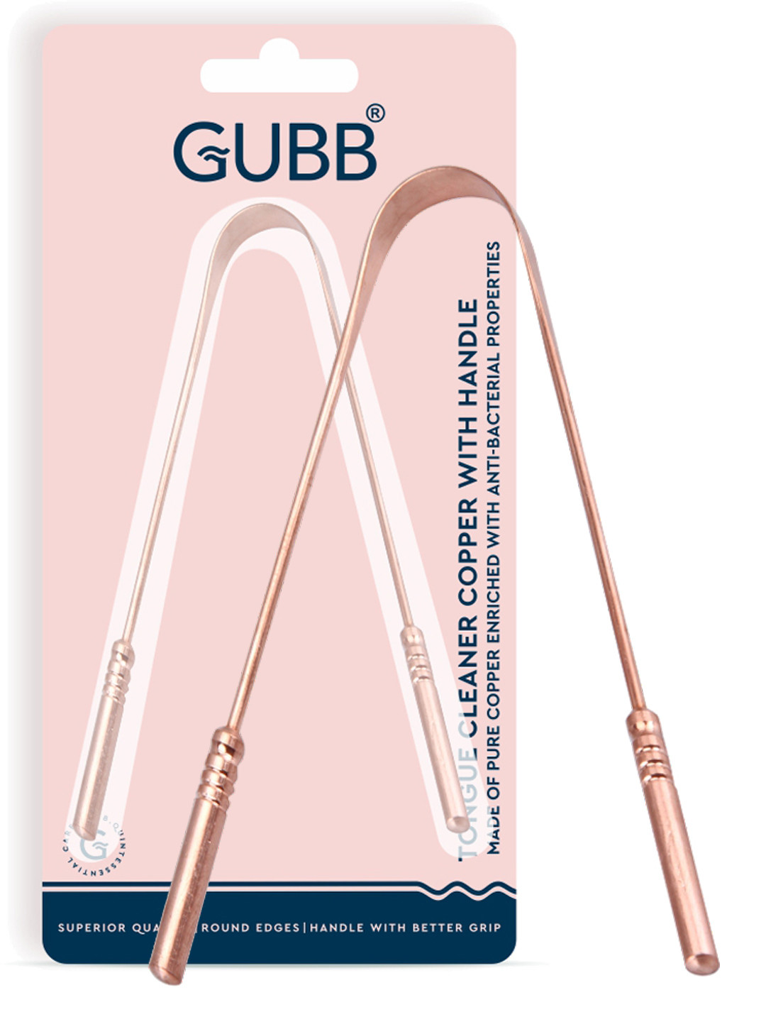 Buy GUBB Copper Toned Solid Tongue Cleaner With Handle - Floss And ...