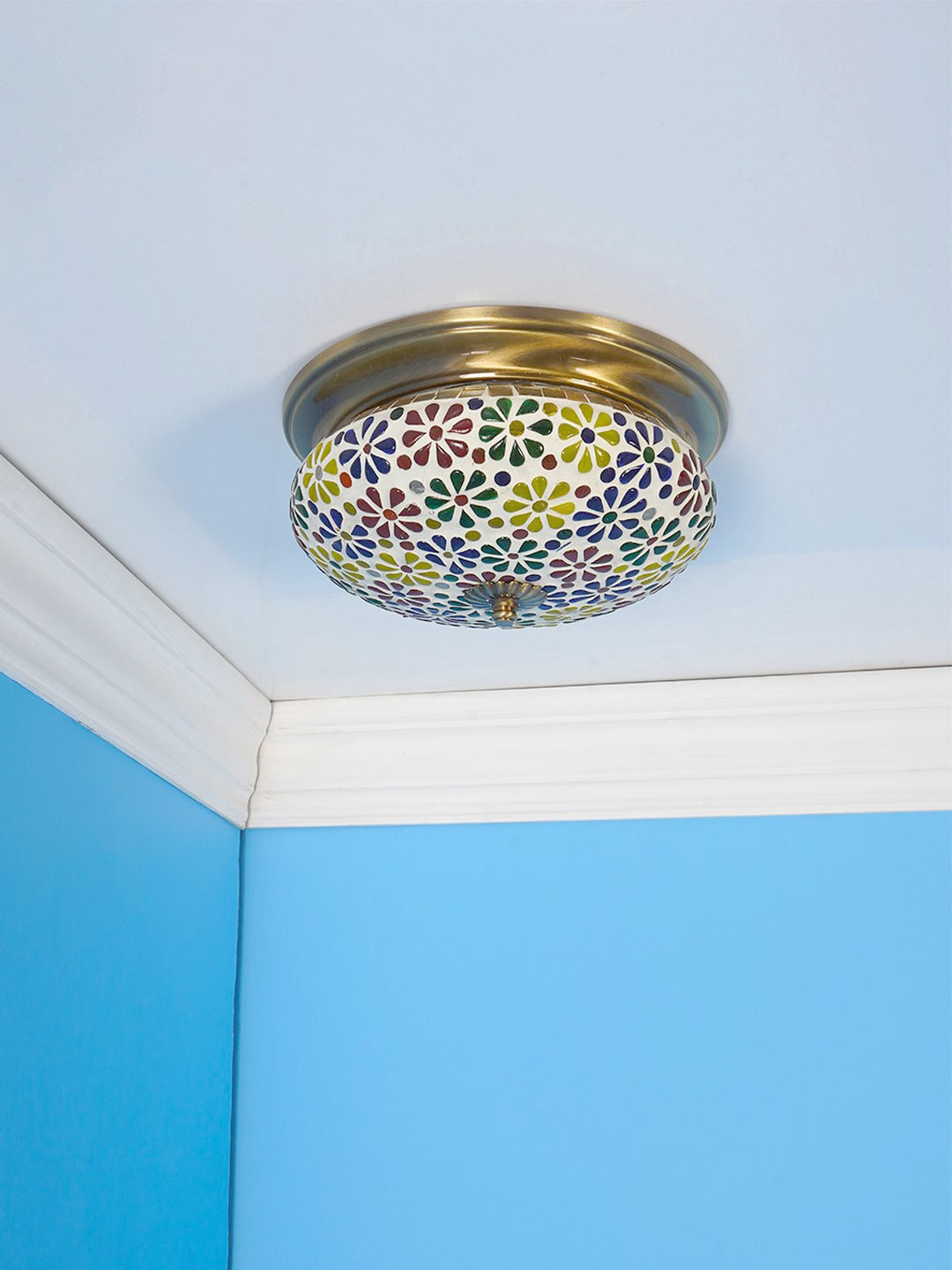 Buy Fos Lighting Multicolored Mosaic Brass Ceiling Lamp - Ceiling Lamps ...