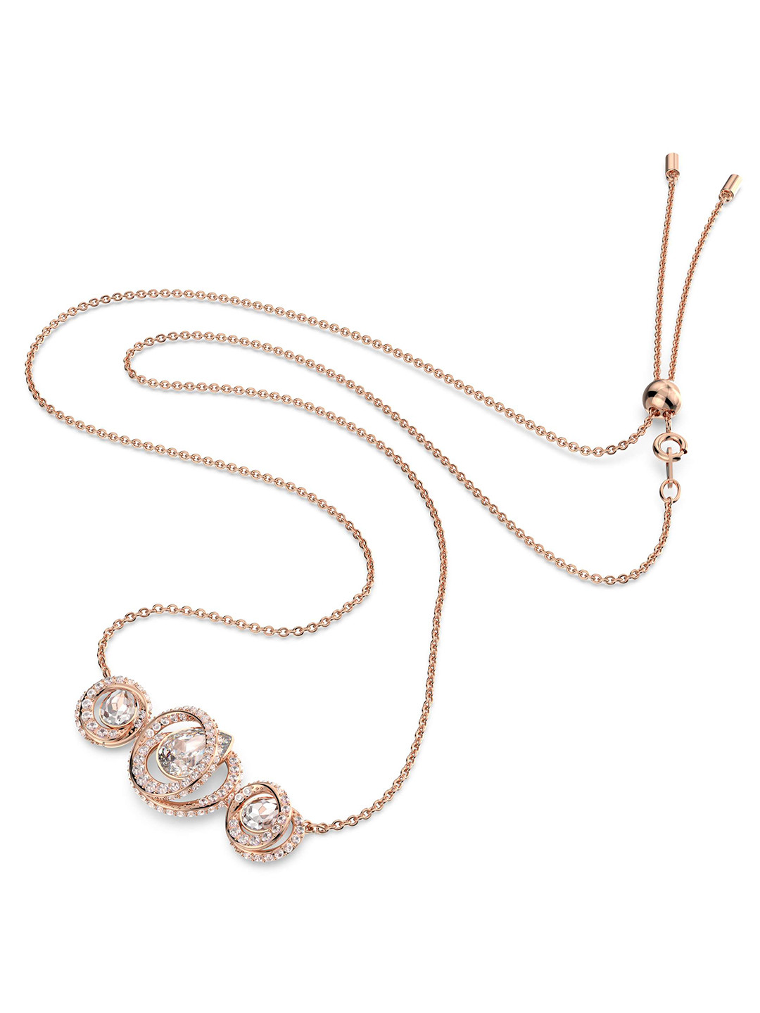 Buy SWAROVSKI White Crystals Rose Gold Plated Necklace - Necklace And ...