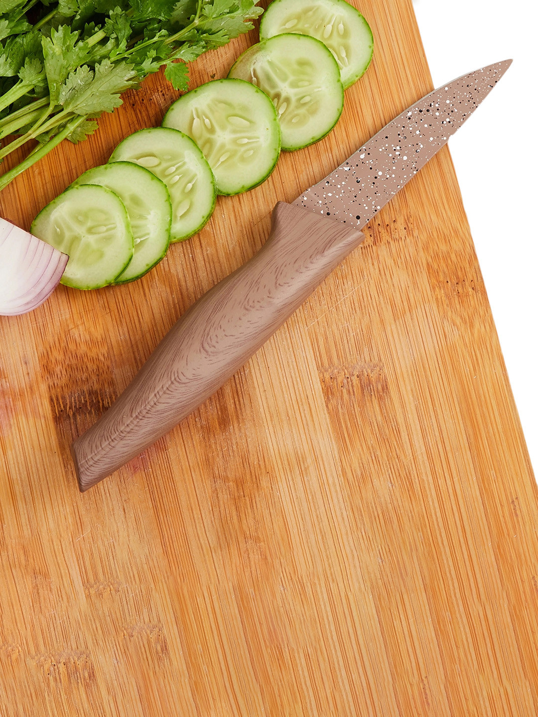 Buy Home Centre Beige Printed Stainless Steel Paring Knife - Knife for ...