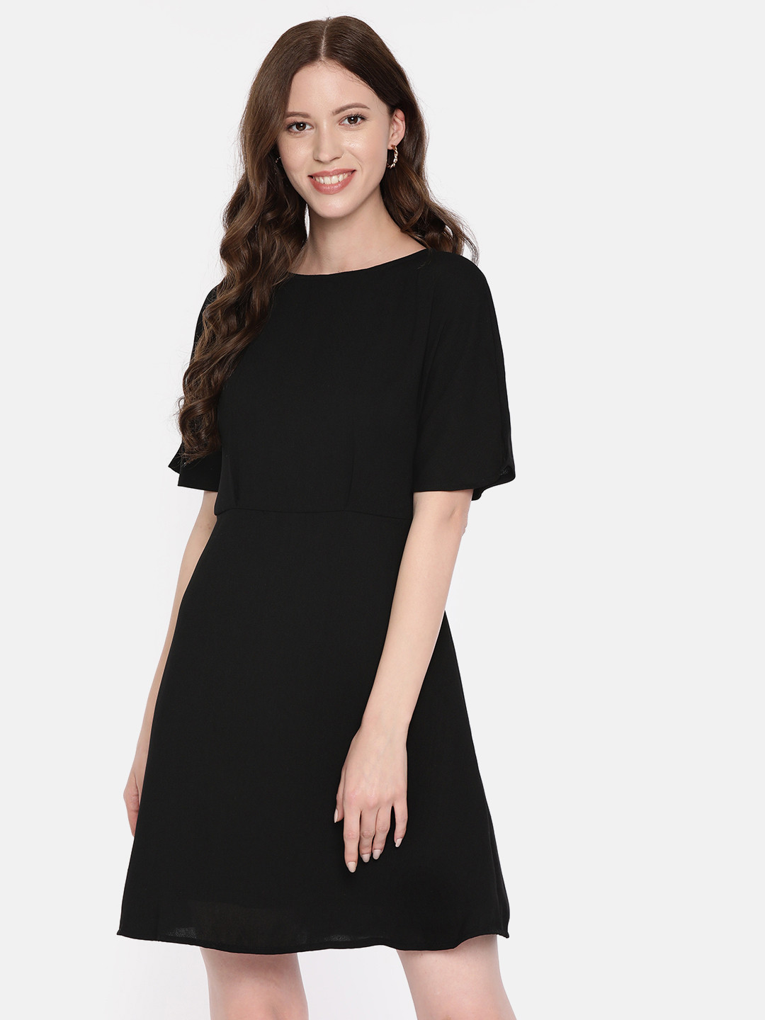 Buy Vero Moda Women Black Solid Fit And Flare Dress - Dresses for Women ...