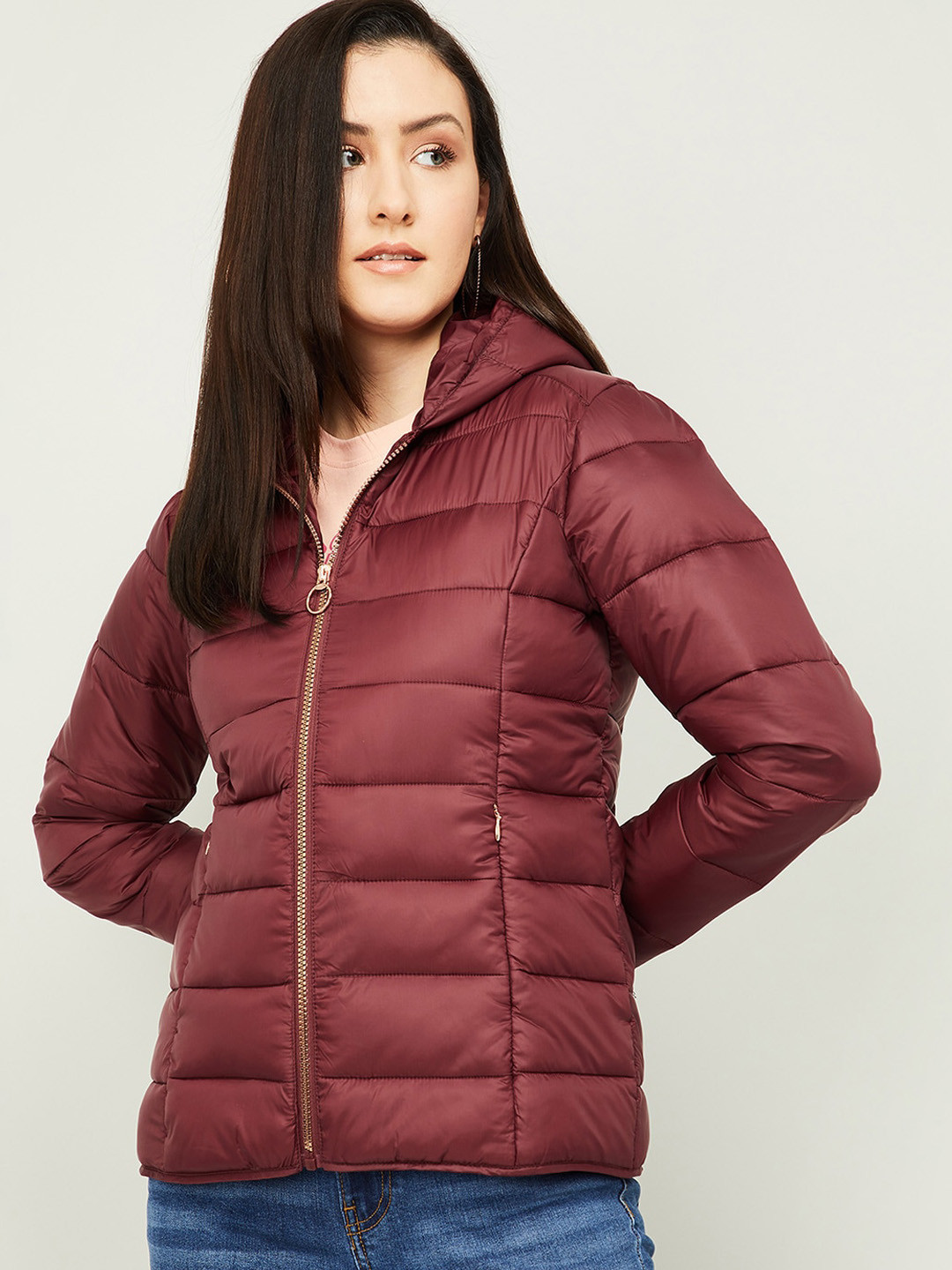 Buy Bossini Women Red Padded Jacket - Jackets for Women 16971354 | Myntra