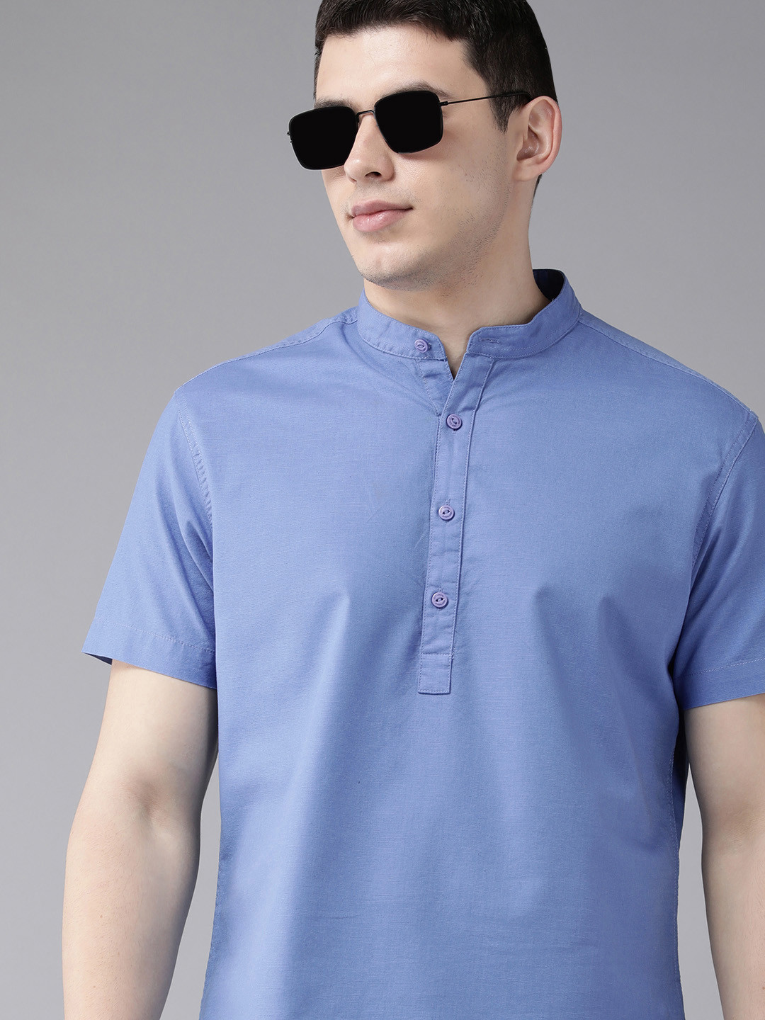 Buy BEAT LONDON By PEPE JEANS Men Blue Classic Slim Fit Pure Cotton ...