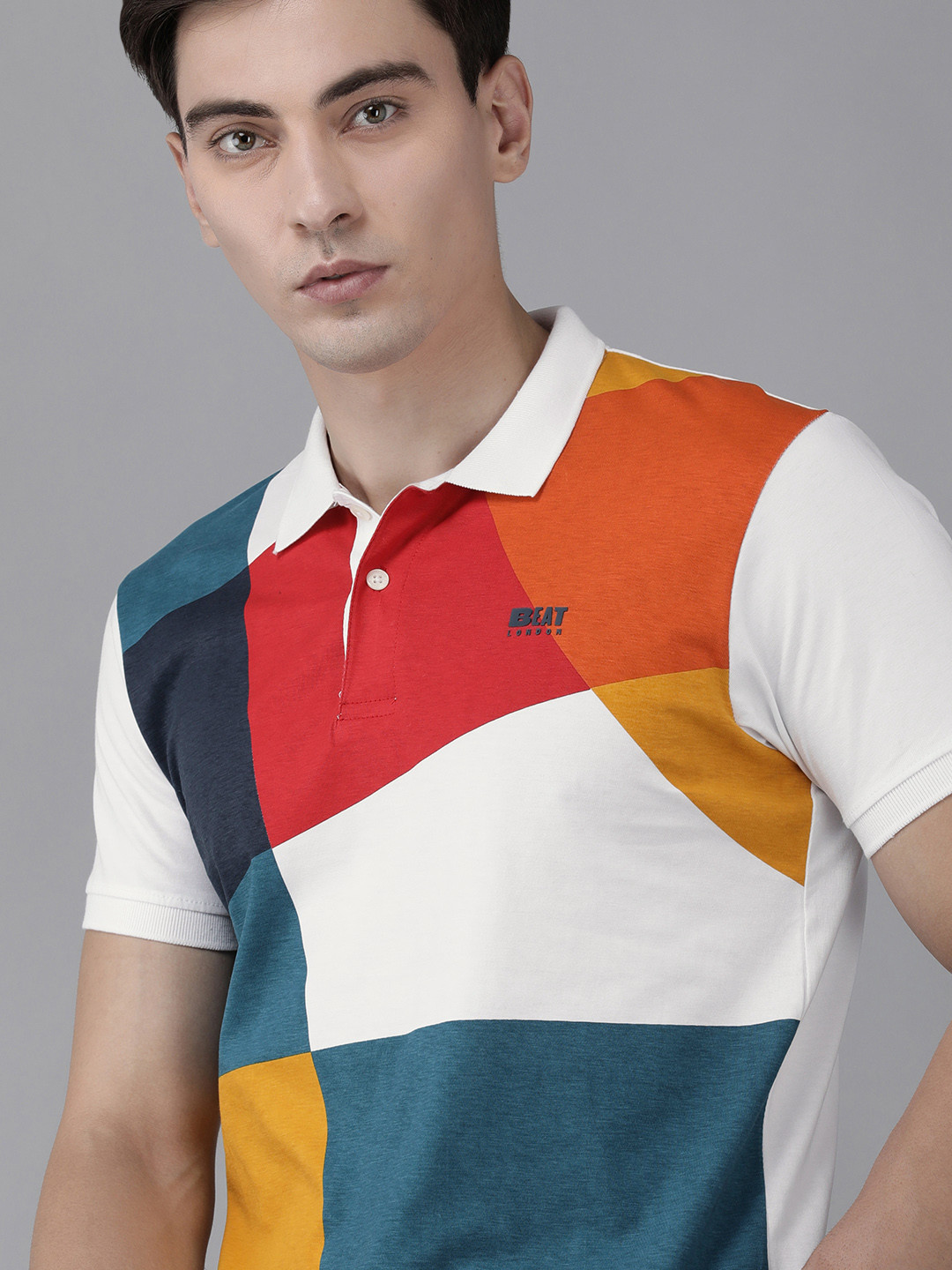 Buy BEAT LONDON By PEPE JEANS Men Multicoloured Colourblocked Polo ...
