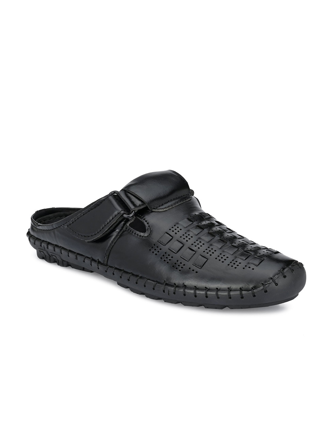 Buy DERBY KICKS Men Black Woven Design Mule Shoes - Casual Shoes for ...