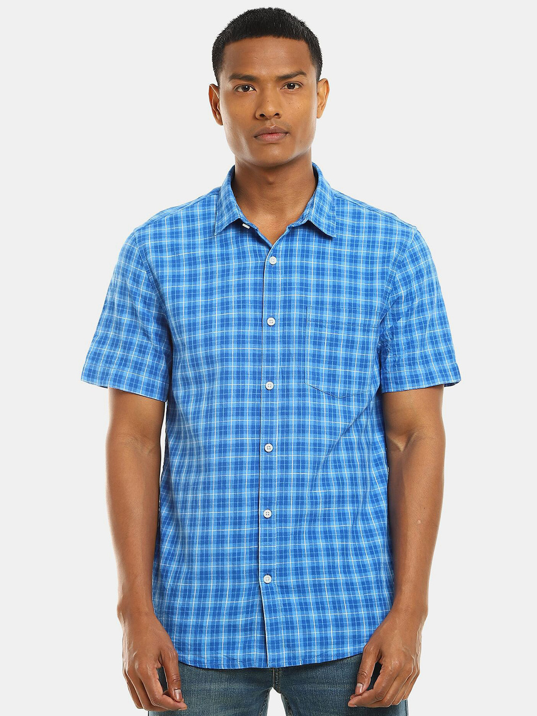 Buy Ruggers Men Blue Checked Casual Shirt - Shirts for Men 16987456 ...