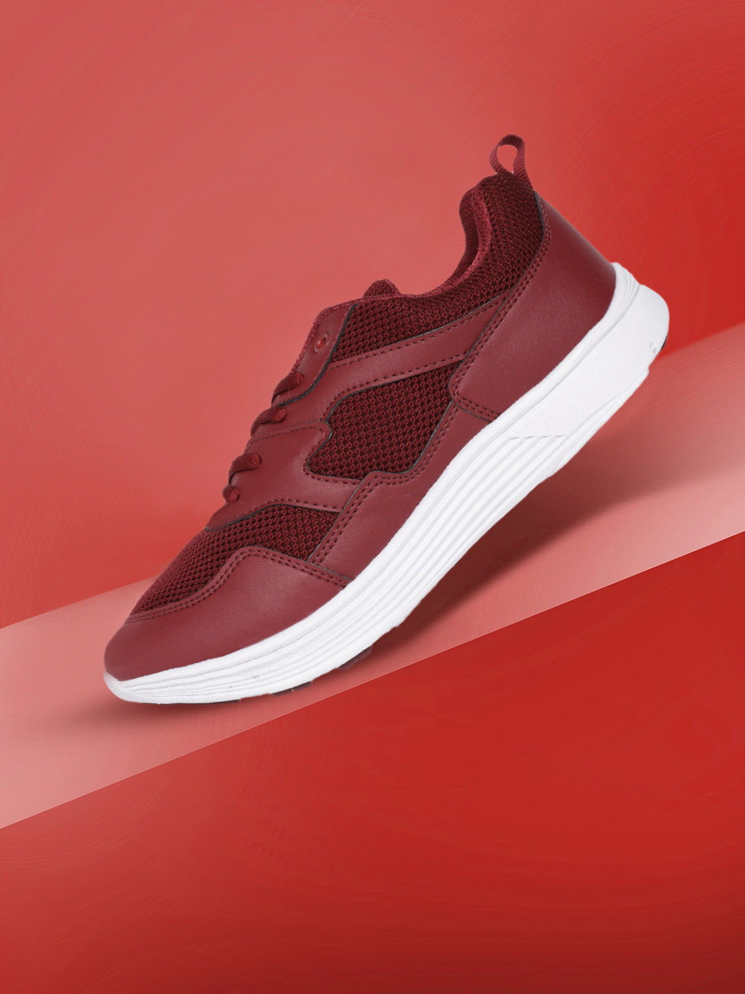 Buy HRX By Hrithik Roshan Women Maroon Woven Design Front Runner Shoes ...