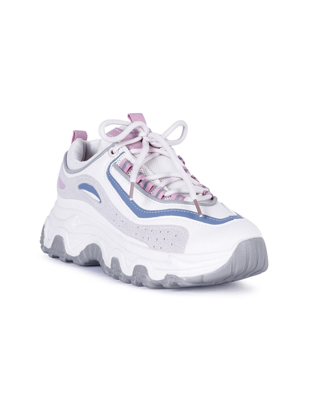 Buy London Rag Women White & Pink Colourblocked Sneakers - Casual Shoes ...