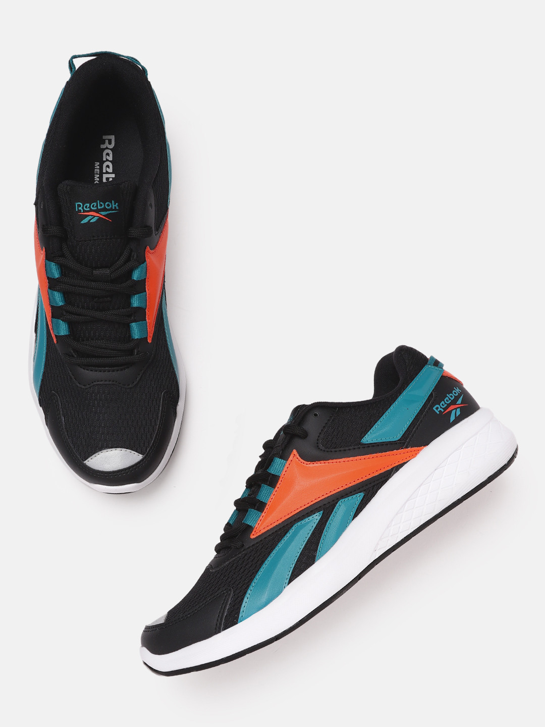 Buy Reebok Classic Men Black & Teal Blue 90s Runner Memory Tech Woven ...