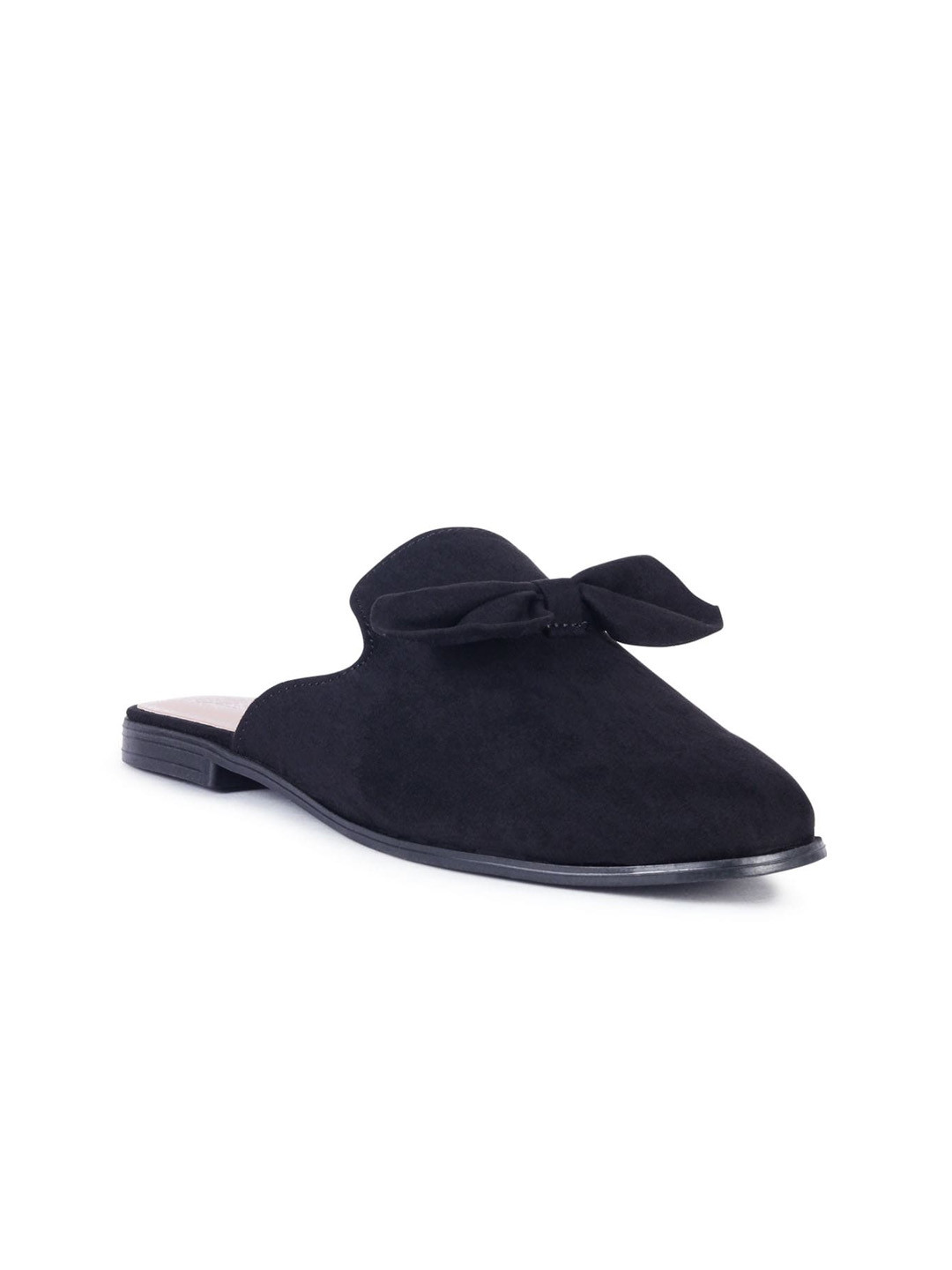 Buy London Rag Women Black Mules With Bows Flats - Flats for Women ...