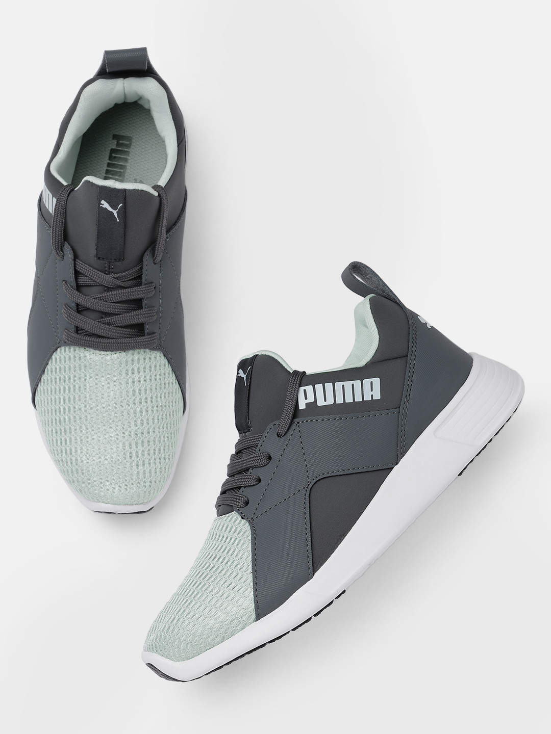 Buy Puma Women Dark Slate Grey & Nitro Blue Solid Zod Runner Regular ...