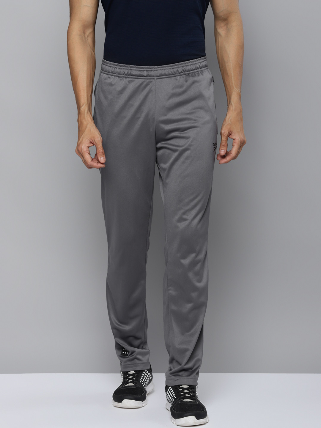 Buy Reebok Men Grey Solid Performance Speedwick Track Pants - Track ...