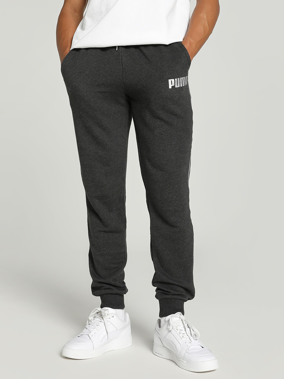 Buy Puma Men Grey Metallic Nights Tape Sweatpants - Track Pants for Men ...
