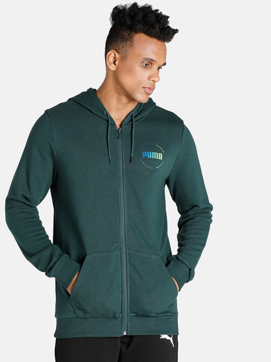 Buy Puma Men Slim Fit Hooded Cotton Bomber Track Jacket - Jackets for ...