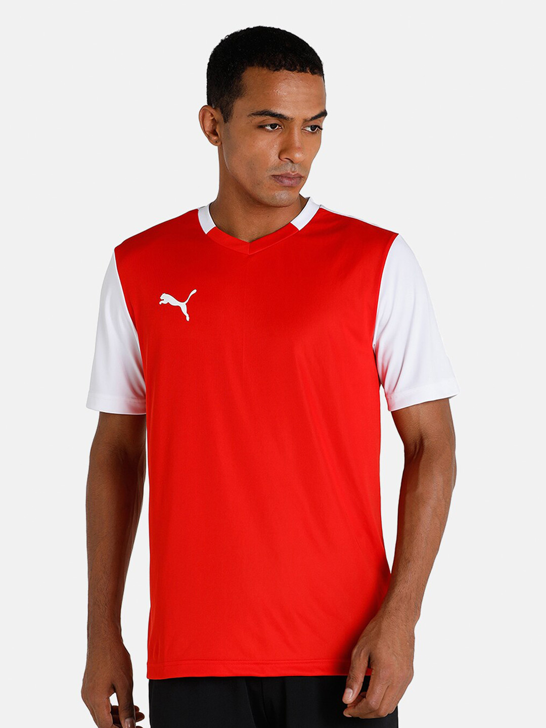 Buy Puma Men Red & White Colourblocked T Shirt - Tshirts for Men ...