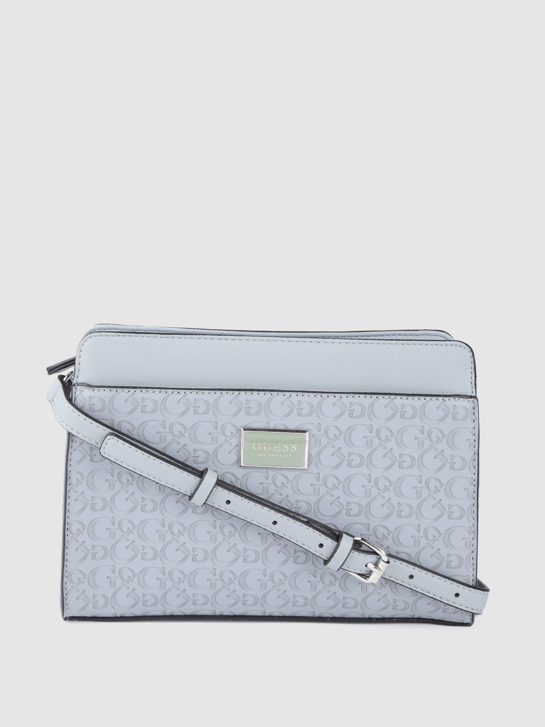 Buy GUESS Blue Brand Logo Textured Sling Bag - Handbags for Women ...