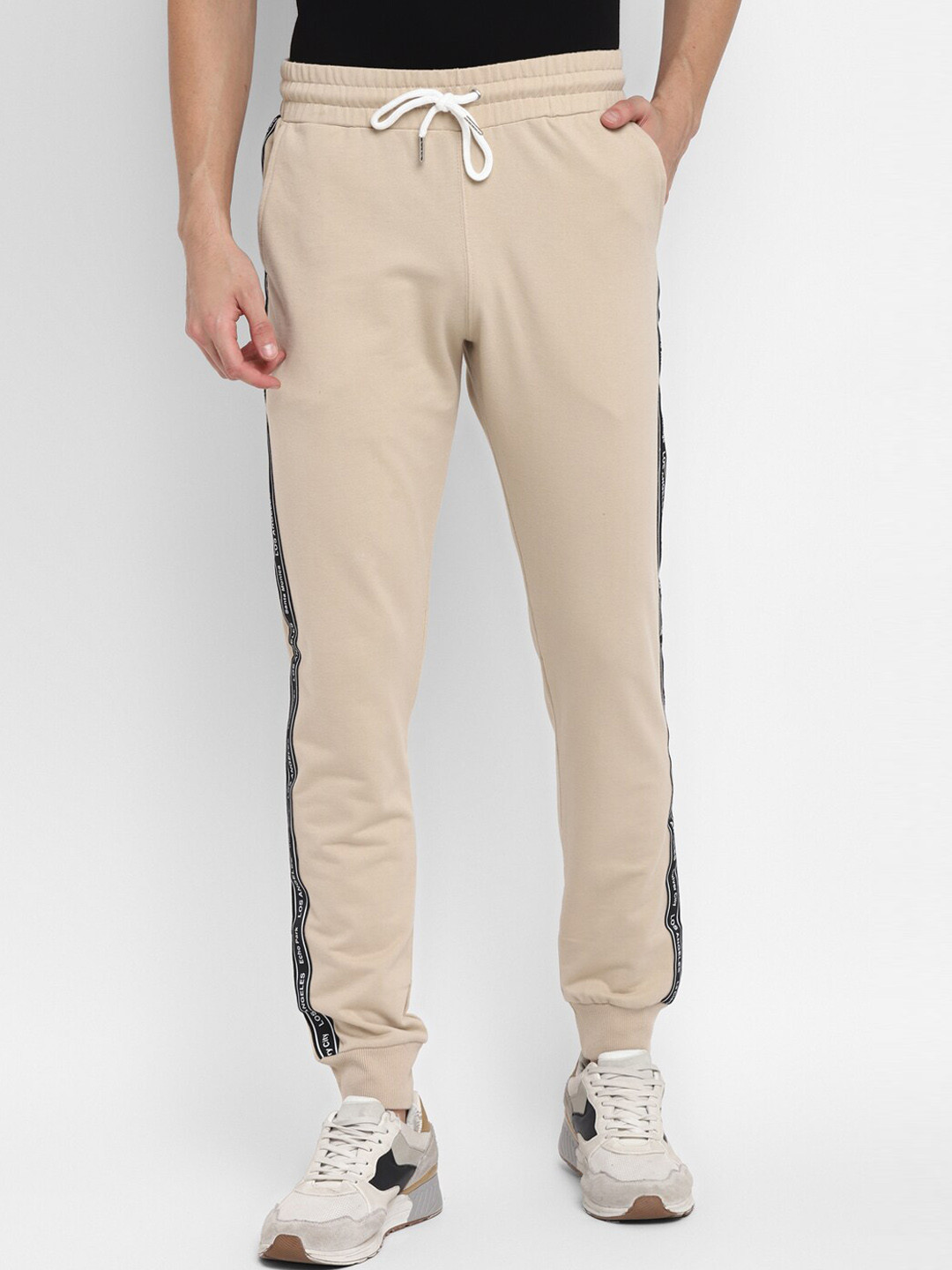 Buy Alan Jones Men Beige Solid Slim Fit Joggers Track Pant - Track ...