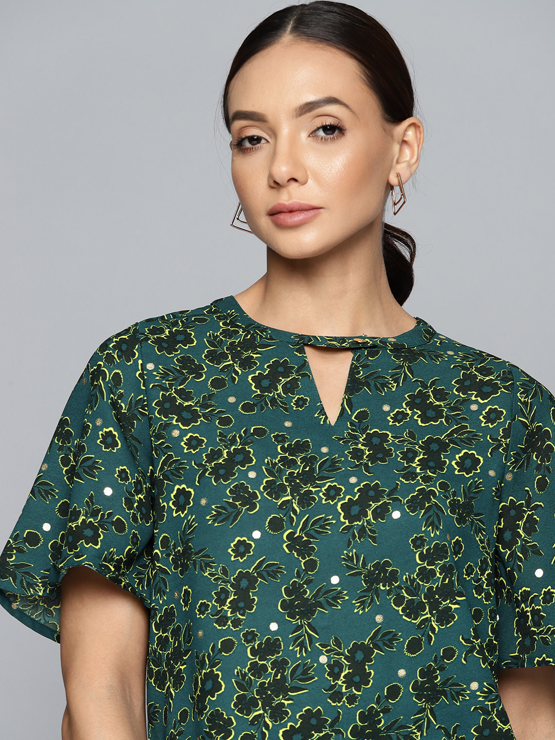 Buy Chemistry Green & Yellow Floral Print Top - Tops for Women 17011274 ...