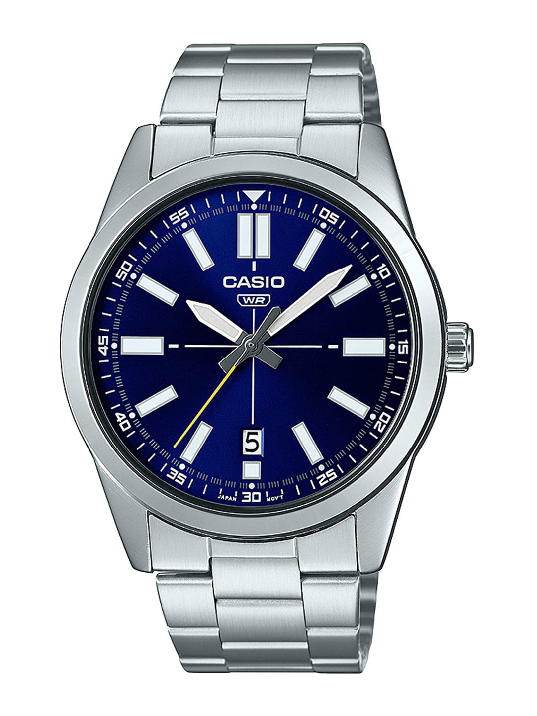 Buy CASIO Men Blue Dial & Stainless Steel Bracelet Style Straps ...