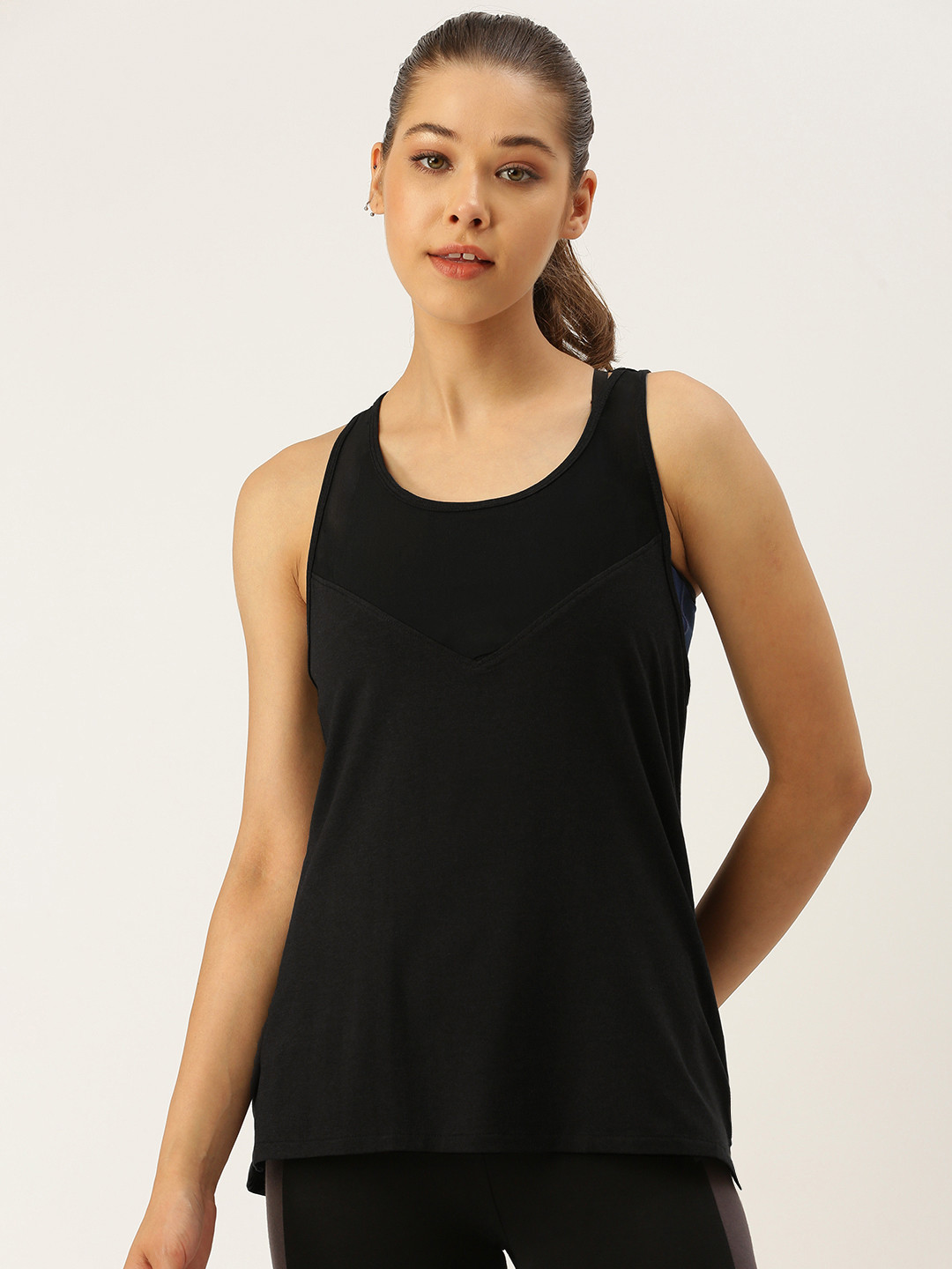 Buy FOREVER 21 Black Mesh Tank Top With Pocket - Tops for Women ...