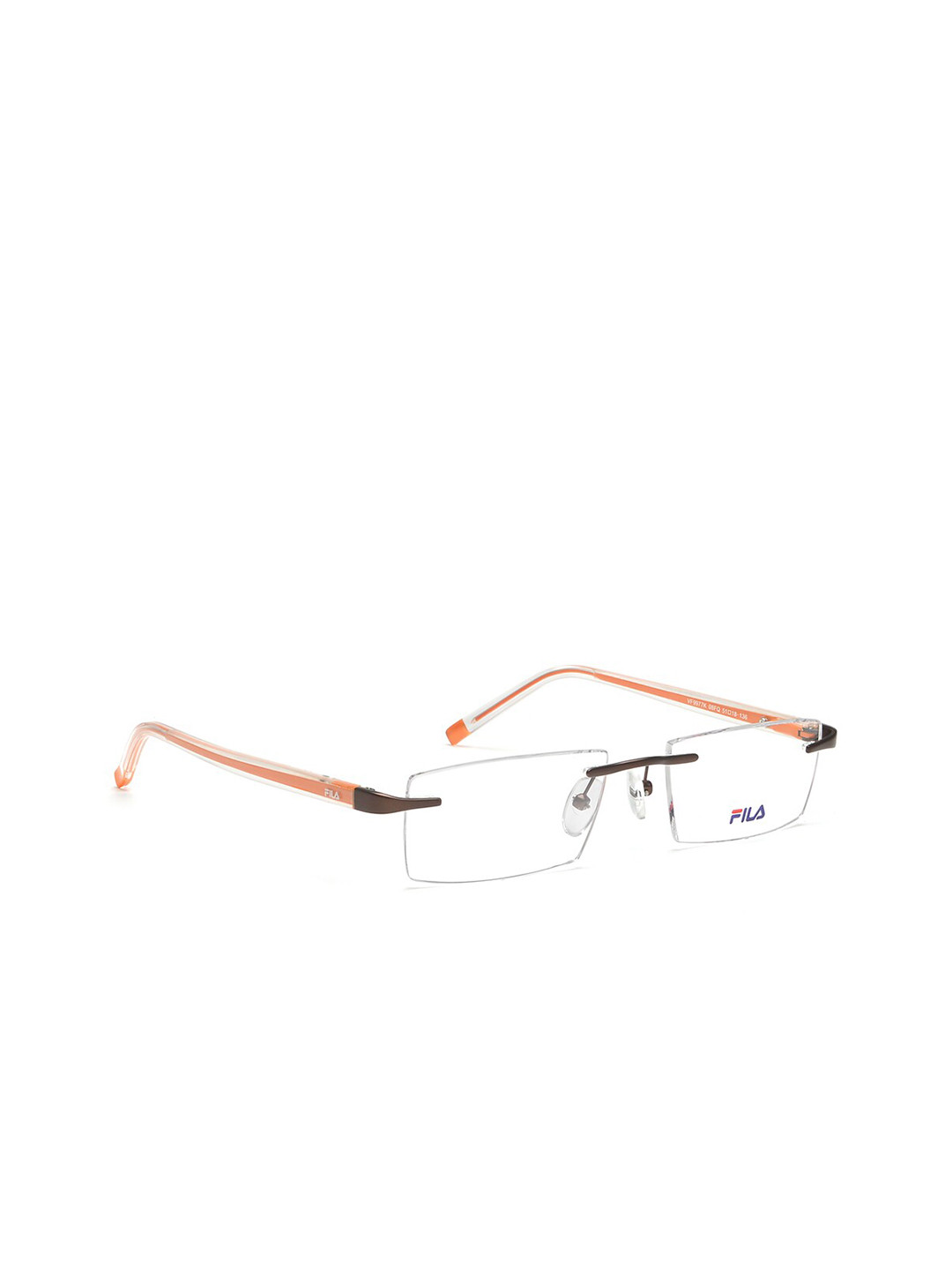 Buy FILA Unisex White & Orange Solid Rimless Rectangle Frames - Frames ...