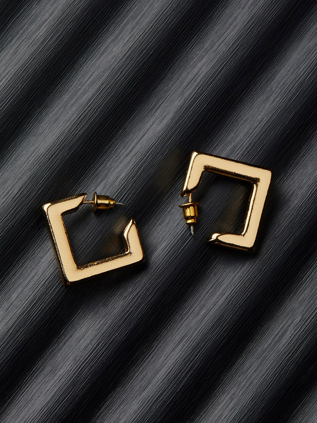 Buy Accessorize London Women Gold Reconnected Angular Hoop Earring ...