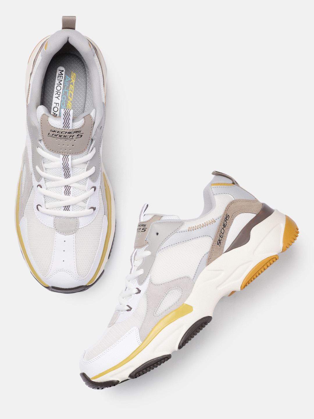 Buy Skechers Men White Textured Sneakers - Casual Shoes for Men ...